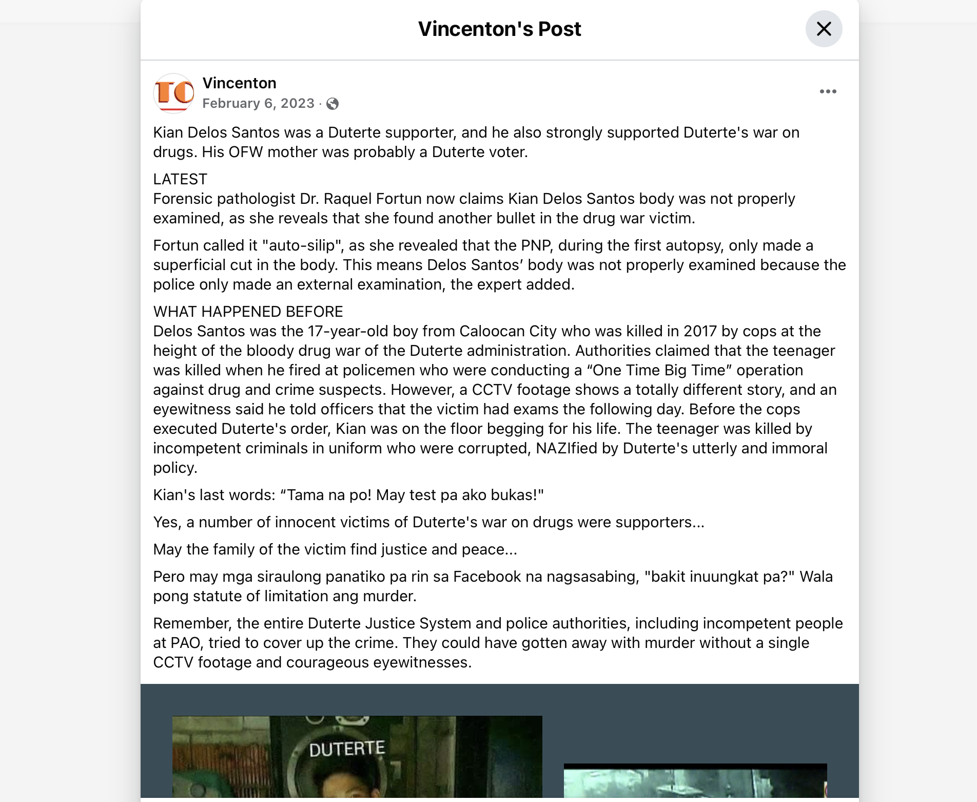 DDS Smear Kian Delos Santos with Drug Lies—All to Shield Duterte’s ...